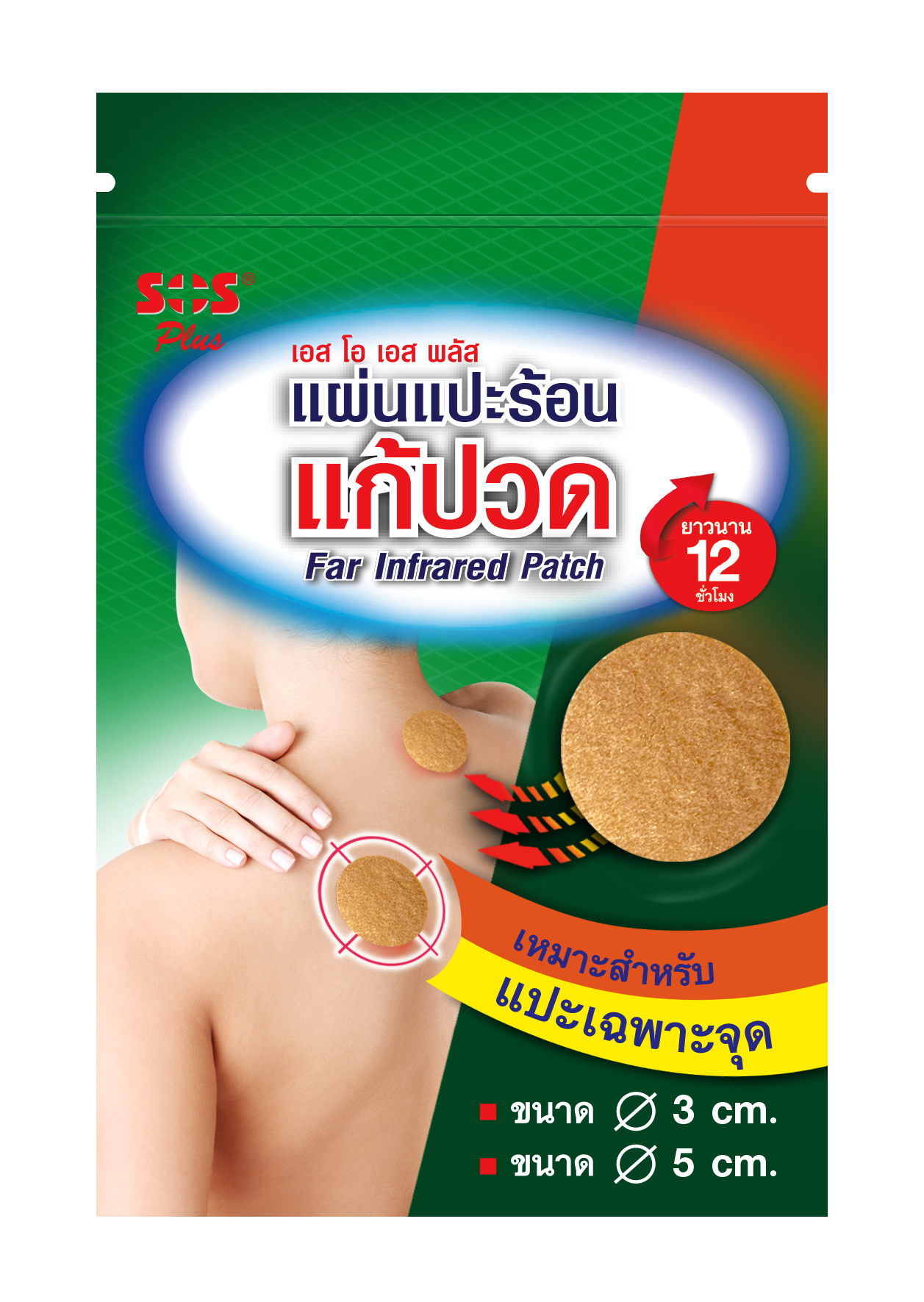 SOS Plus Far Infrared Patch Series แผ่นแปะร้อนบรรเทาปวด – BBMS